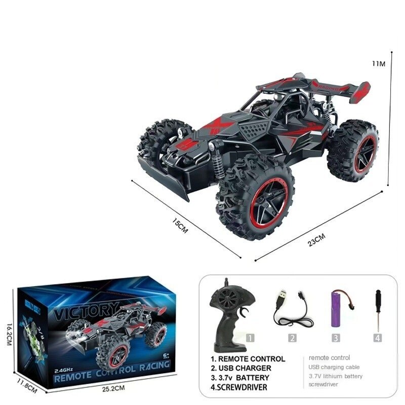 Радиоуправляемая машинка-багги Big-foot Off-road Buggy RC Car масштаба 1/18 с подсветкой, высокоскоростная радиоуправляемая машинка-горный велосипед, игрушка, подарок. 2.4G