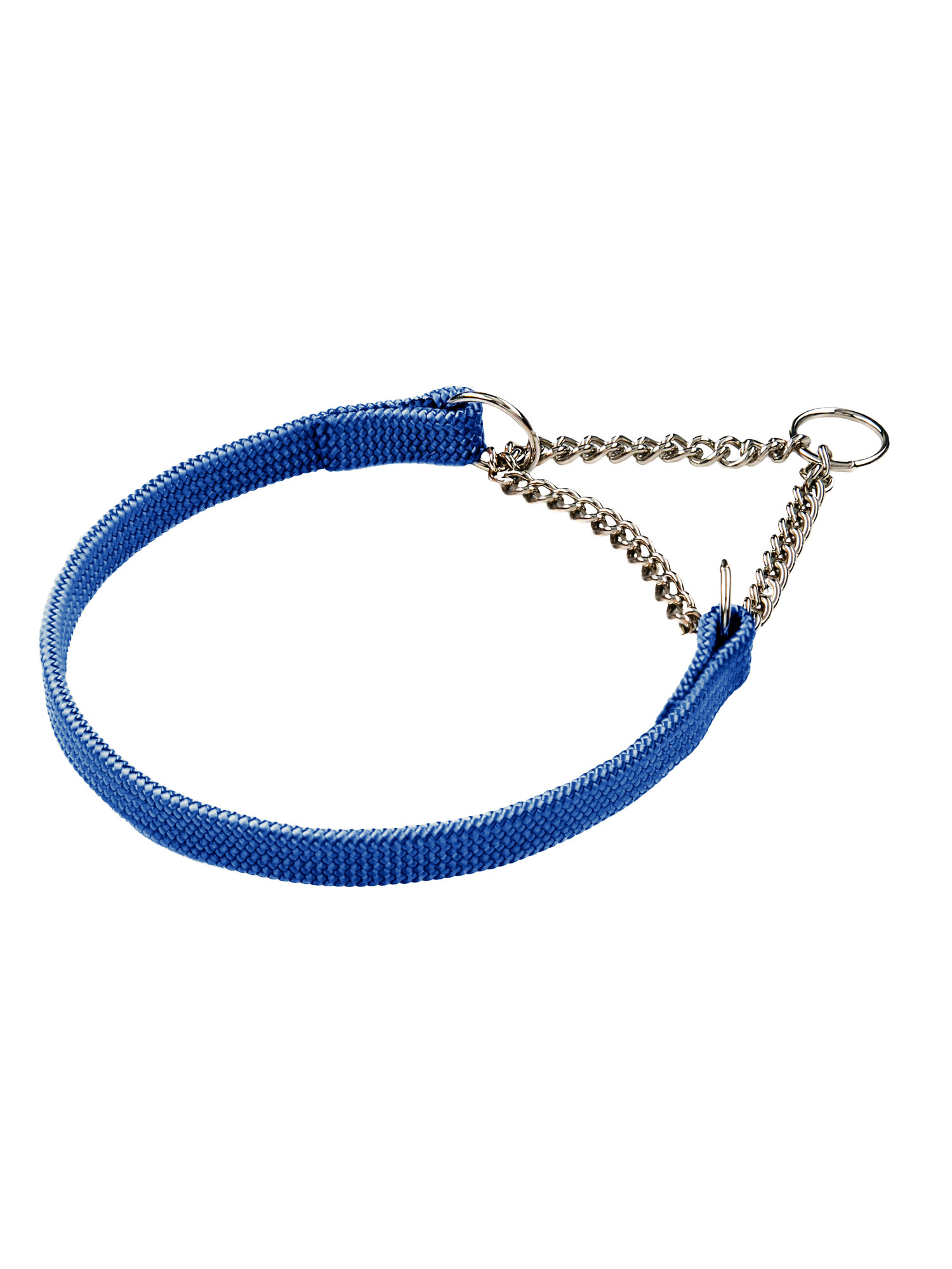 Ошейник-полуудавка для собак ZooOne (лента-чулок) 10мм (24-30см) с цугом (никель) синий, 75-2061