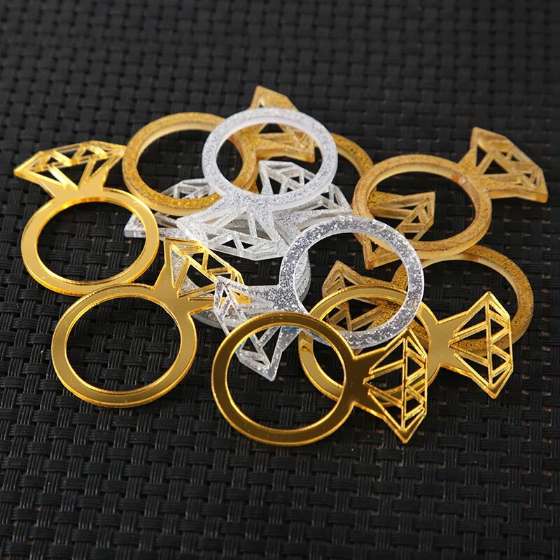 Блестящие акриловые кольца для салфеток, набор из 50 штук Gold Glitter
