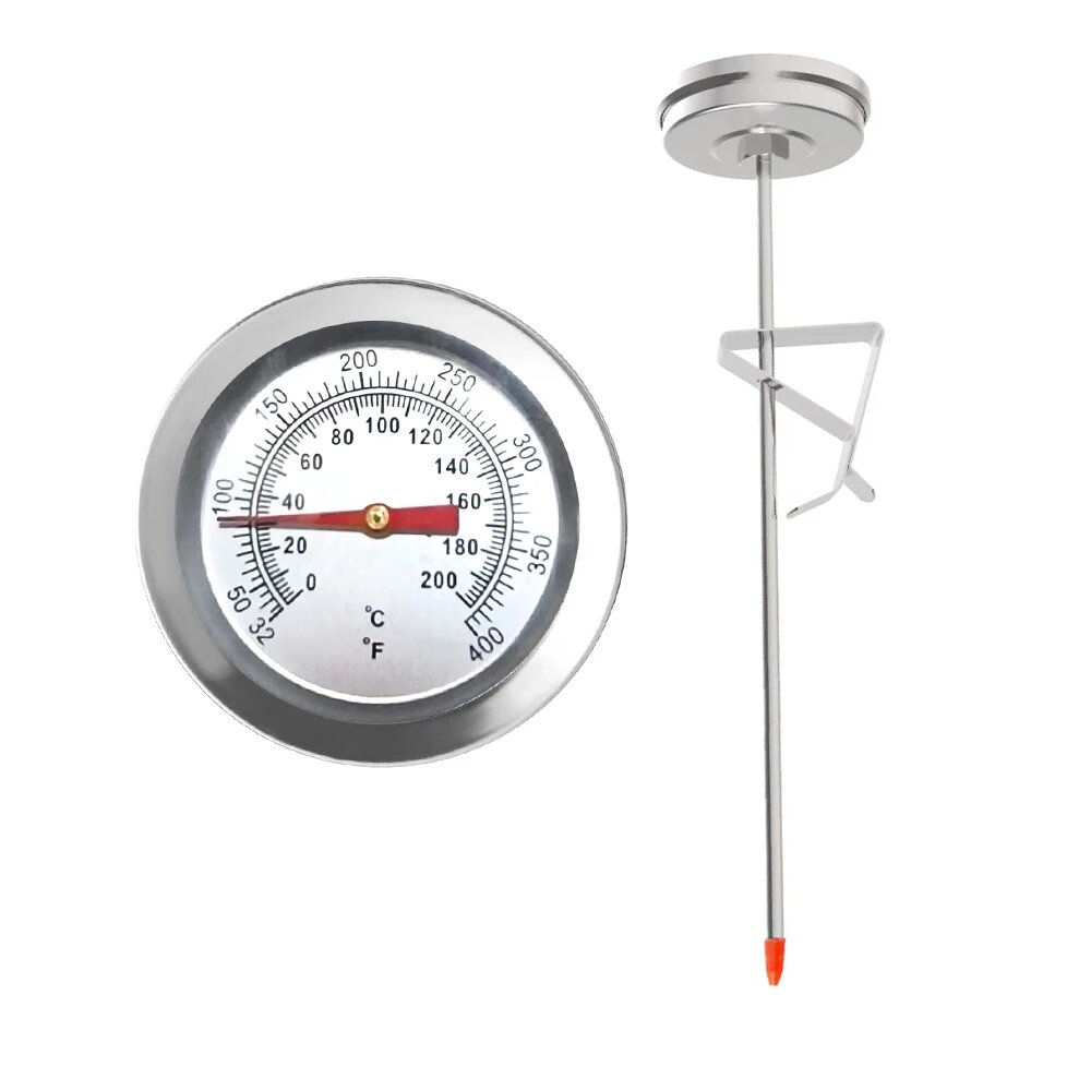 0°C~200°C/32-400°F Молоко кофе пищевой Мясный термометр масла Кухонный  Жареный термометр 200MM зонд датчика Термометрическая сковорода Контроль температуры жареной пищи Температурная индукция хлебобулочных изделий