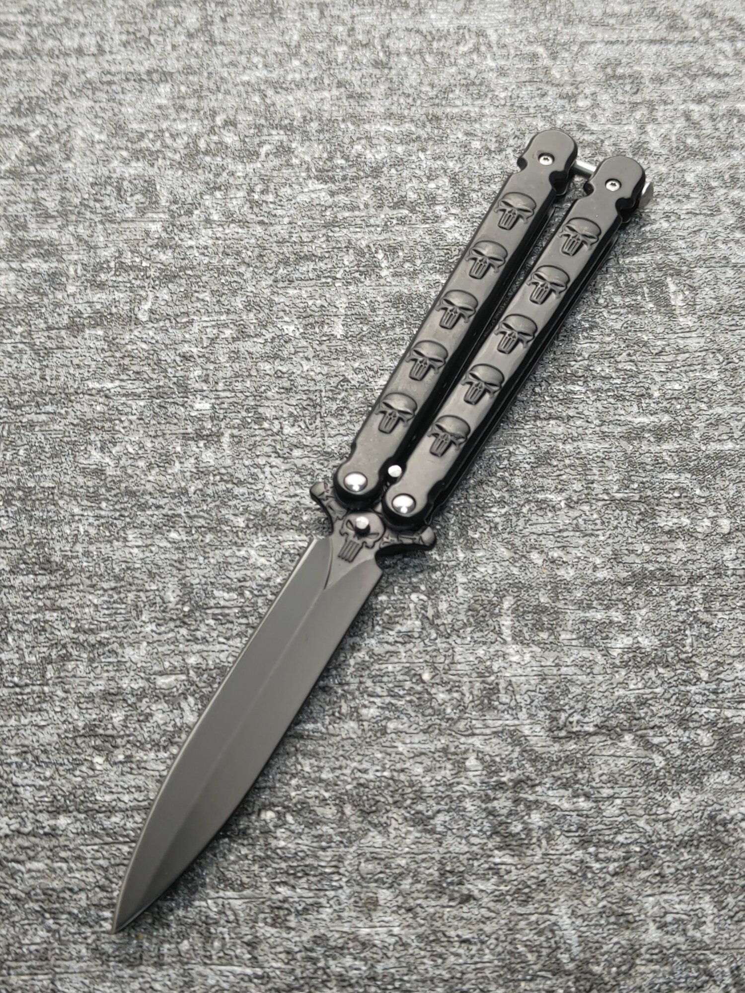 Нож-бабочка Кости 23 см (черный)