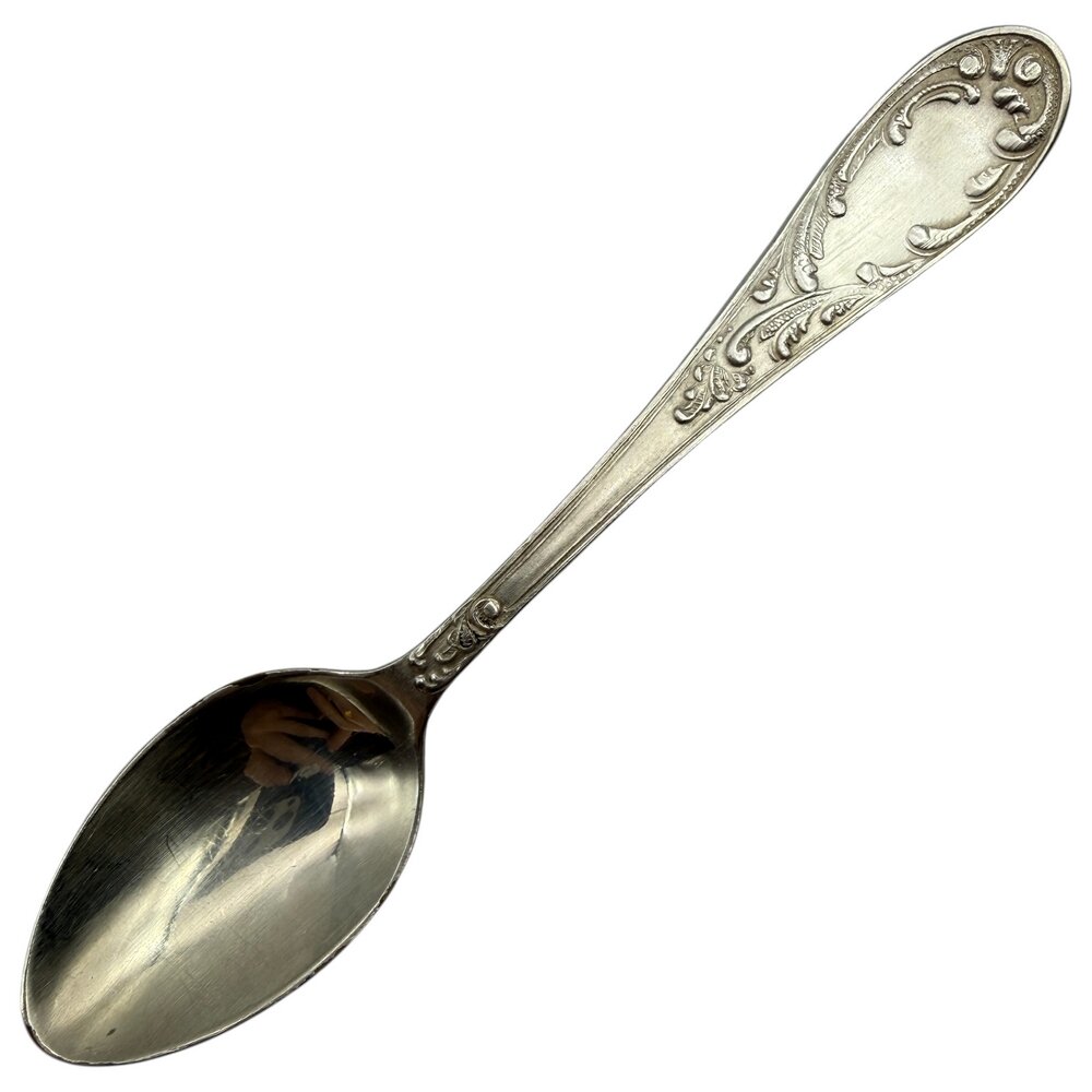 Ложка чайная "Пламя старое" (набор 6 штук), 14 см, МНЦ, серебрение, 1930-1950 гг, Кольчугино, СССР