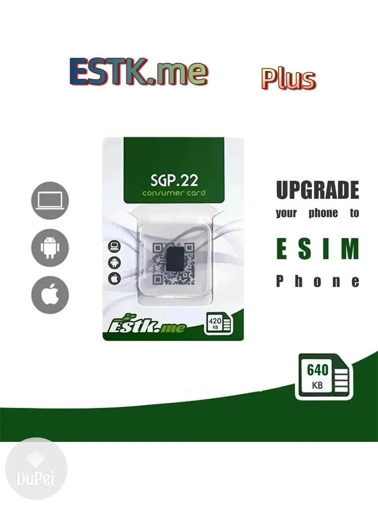 ESTK.me eSIM Физическая карта Активатор eSIM для всех смартфонов Android и iPhone Глобальный роуминг Без блокировки