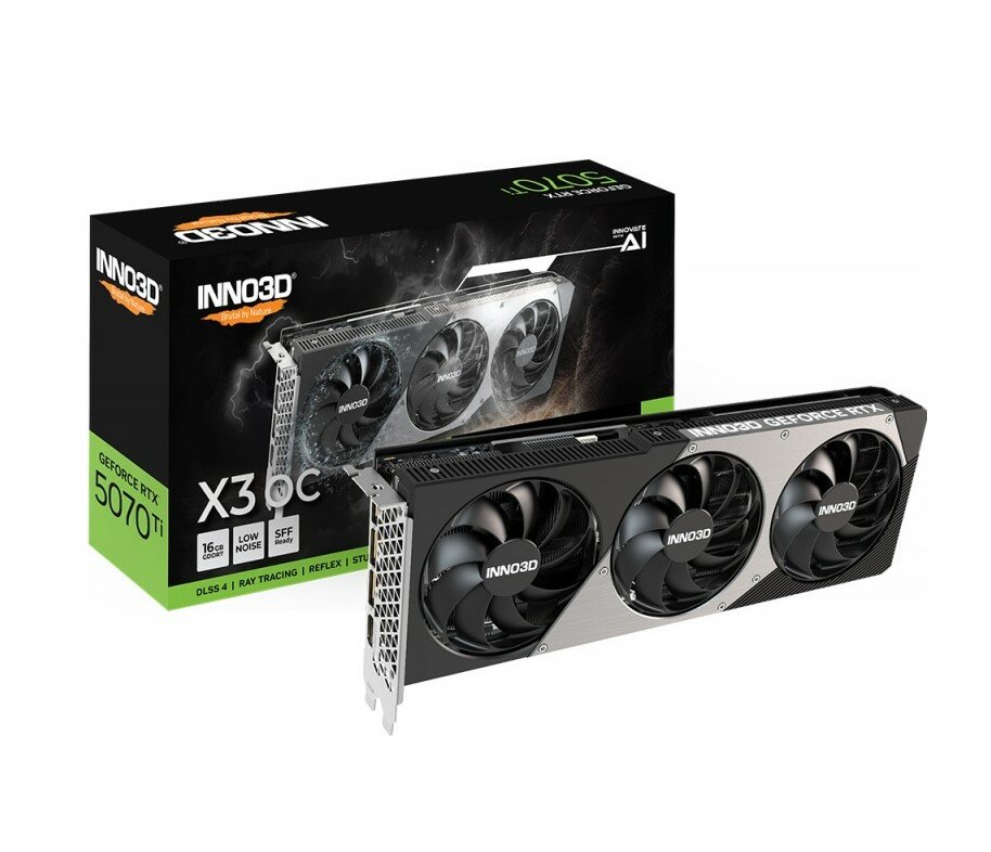 Видеокарта INNO3D GeForce RTX 5070 Ti X3 OC 16GB N507T3-16D7X-176068N