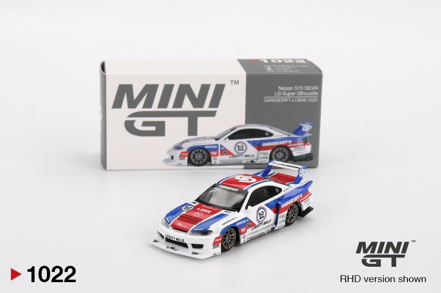 Коллекционная машинка MINI GT 1:64 Nissan LB-Super Silhouette S15 SILVIA GARASIDRIFT x LBWK 2025