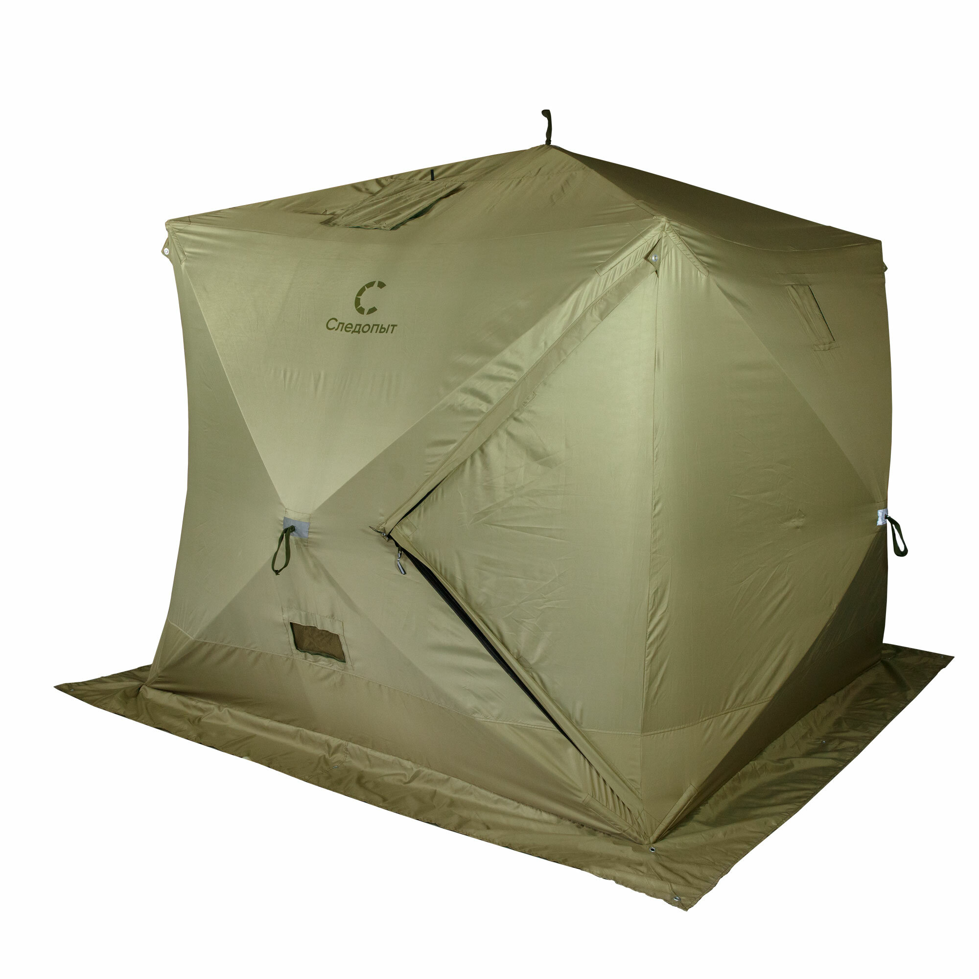 Баня-палатка следопыт куб походная, 2,15х2,15х2,05 м, 1 слой, цвет олива