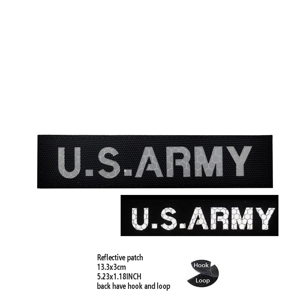 Патч U.S. ARMY, отражающий, 13.3x3cm