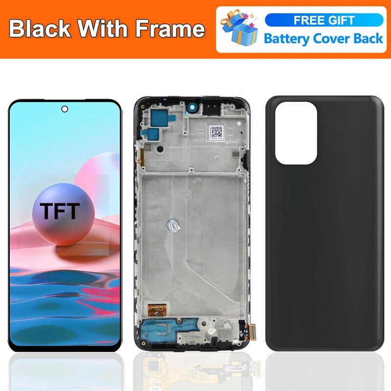 AMOLED-экран для Xiaomi Redmi Note 10 M2101K7AI, ЖК-дисплей Redmi Note 10S, дигитайзер сенсорного экрана в сборе M2101K7BG