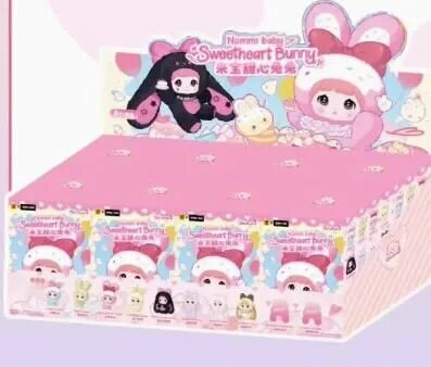 CALEMBOU мягкая игрушка в блaйнд-боксе, серия Nommi Sweet Bunny, 10 см, набор из 8 штук