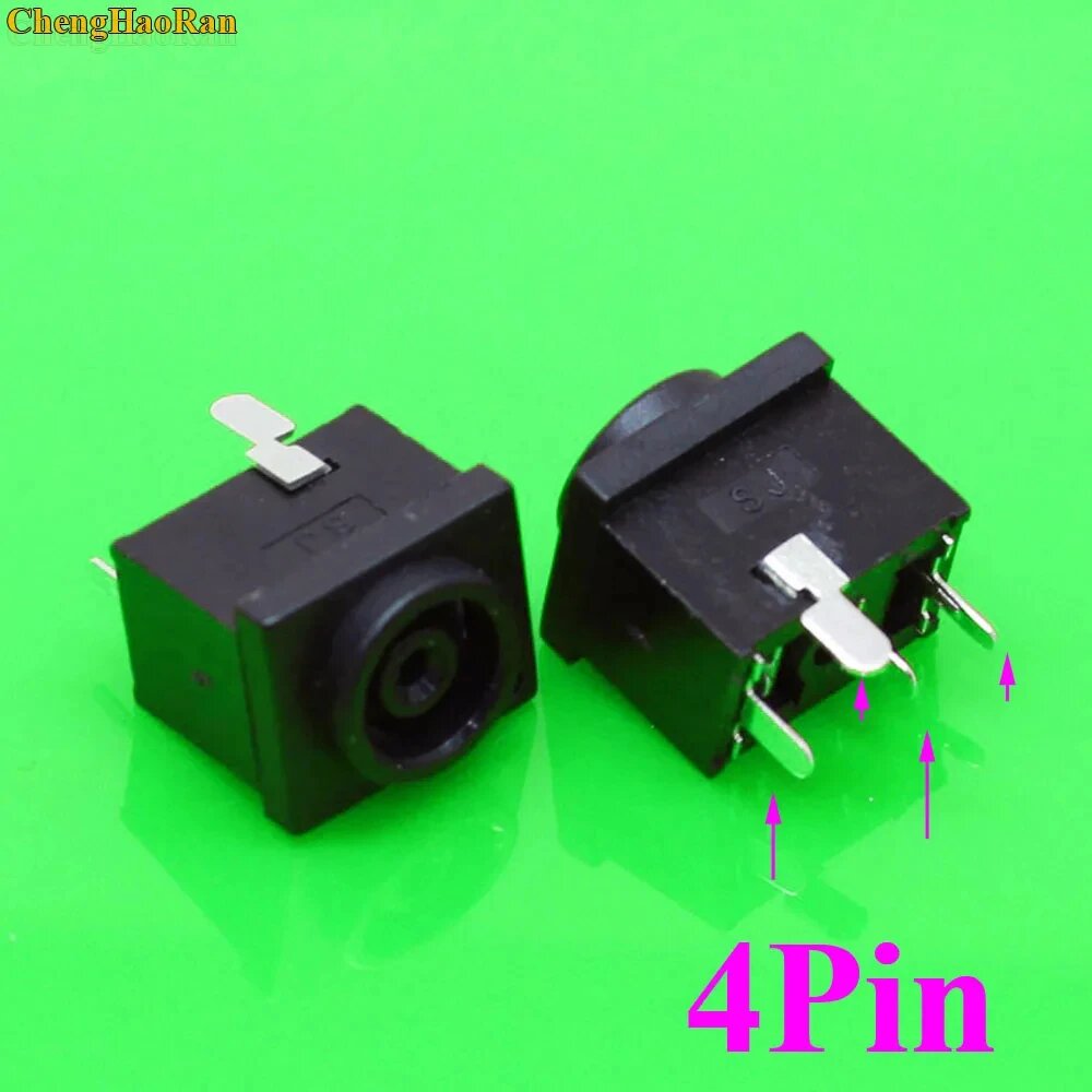 Разъем питания 4Pin ChengHaoRan, 5шт, черный