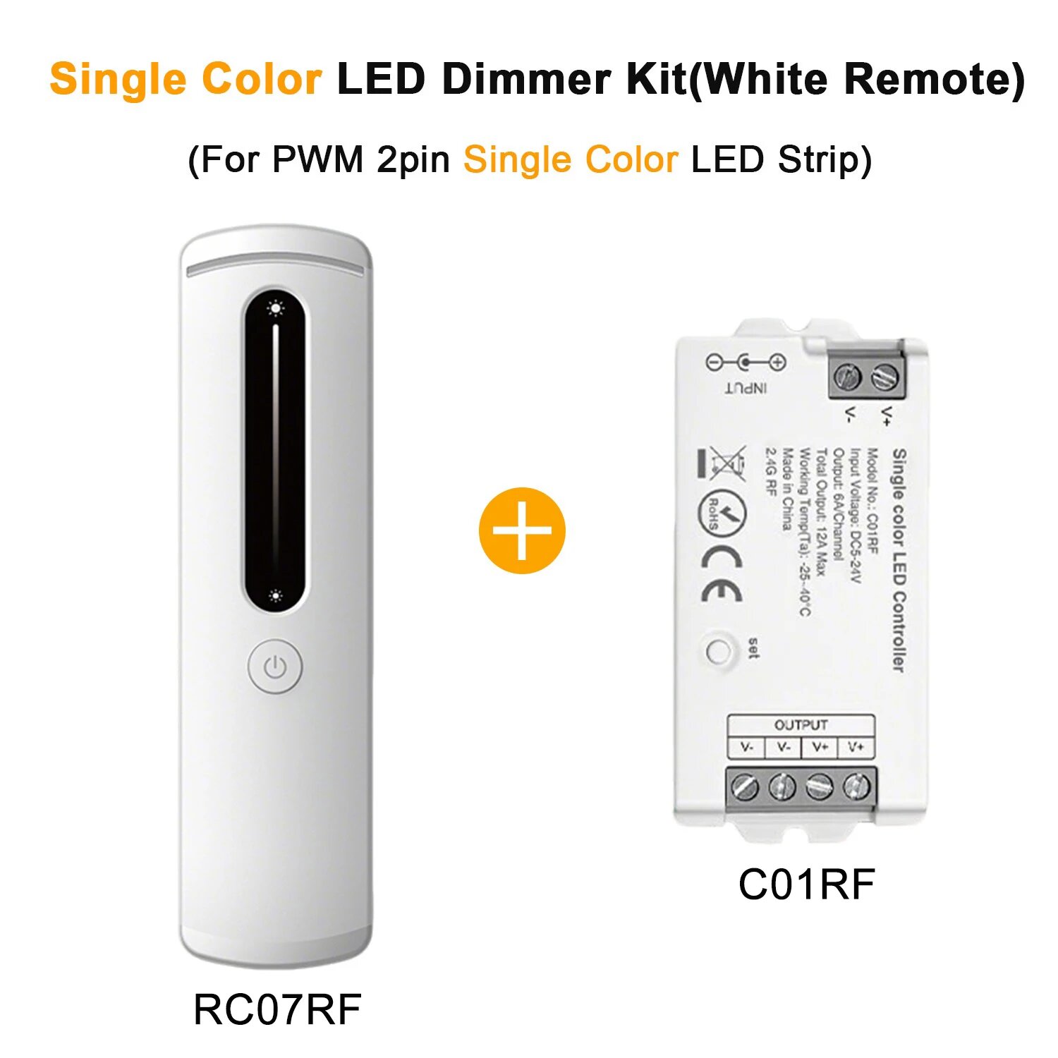 Беспроводной RGB контроллер C01RF C02RF C03RF C04RF C05RF Белый, Single Color White