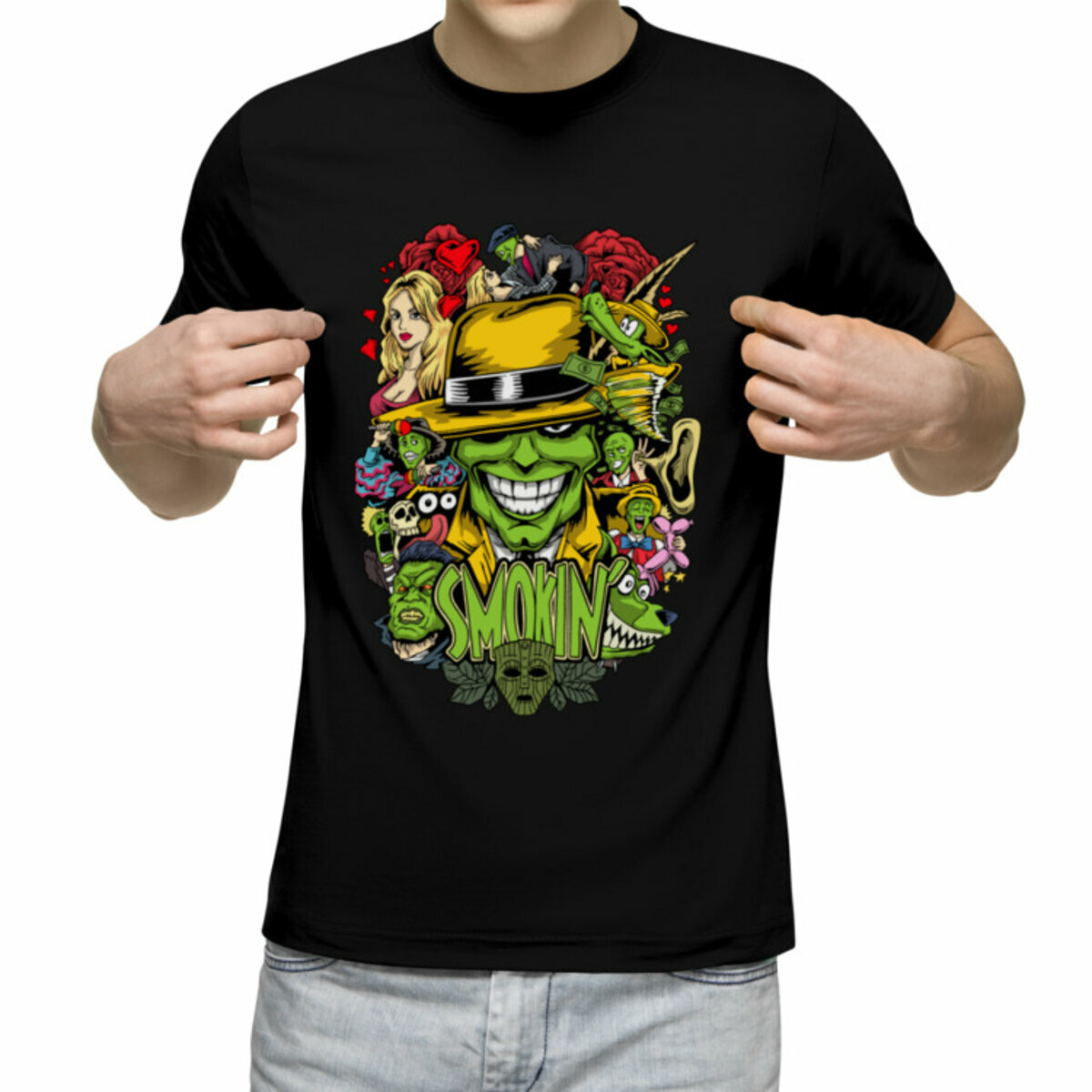 Мужская футболка «Smokin» (черный, 3XL)
