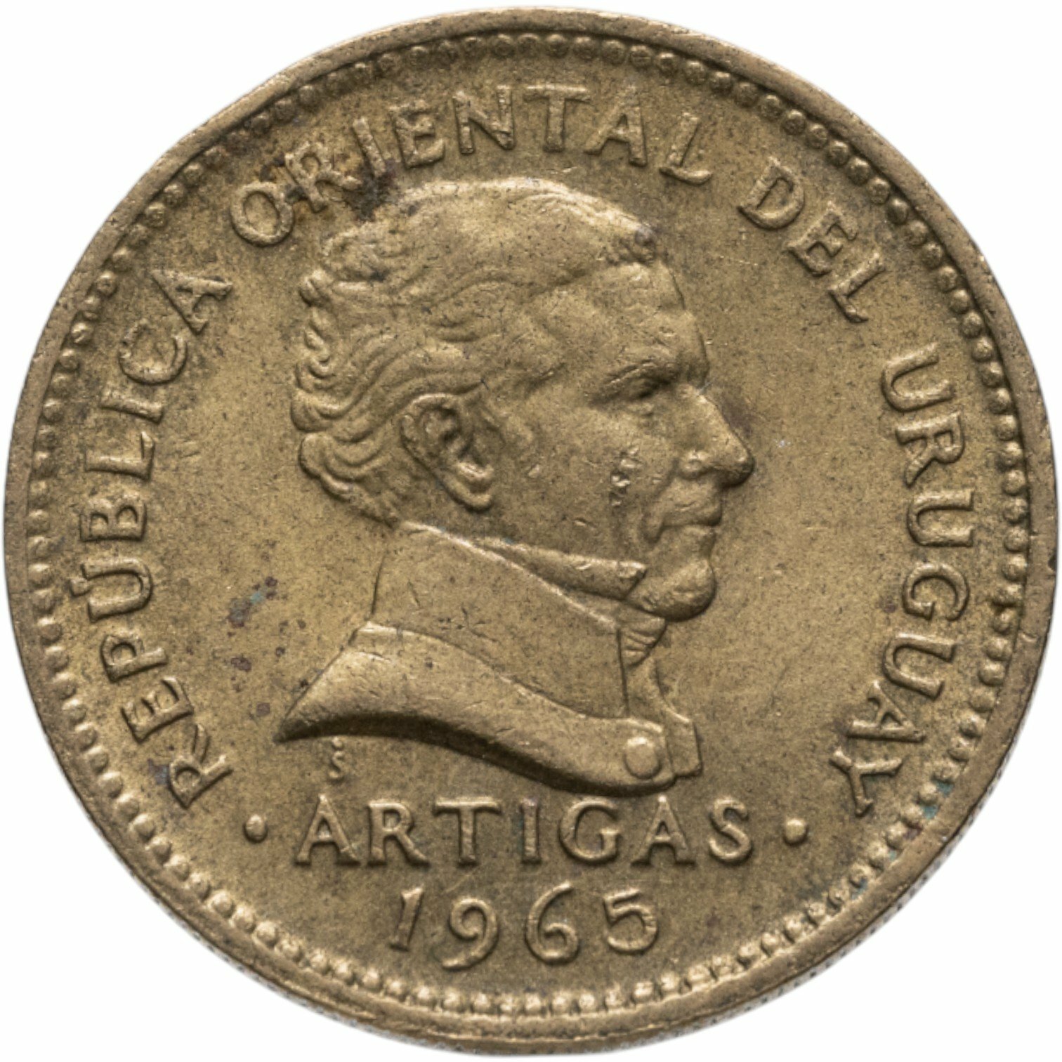 Уругвай 1 песо peso 1965, Бронза, в сохранности XF