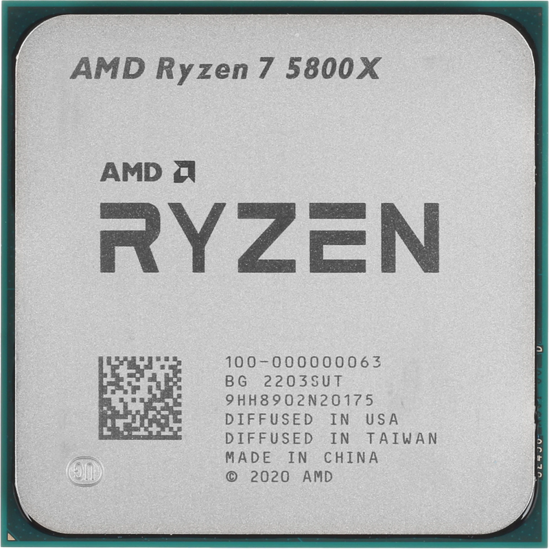 Процессор CPU AM4 AMD Ryzen 7 5800X (Vermeer, 8C/16T, 3.8/4.7GHz, 32MB, 105W) OEM