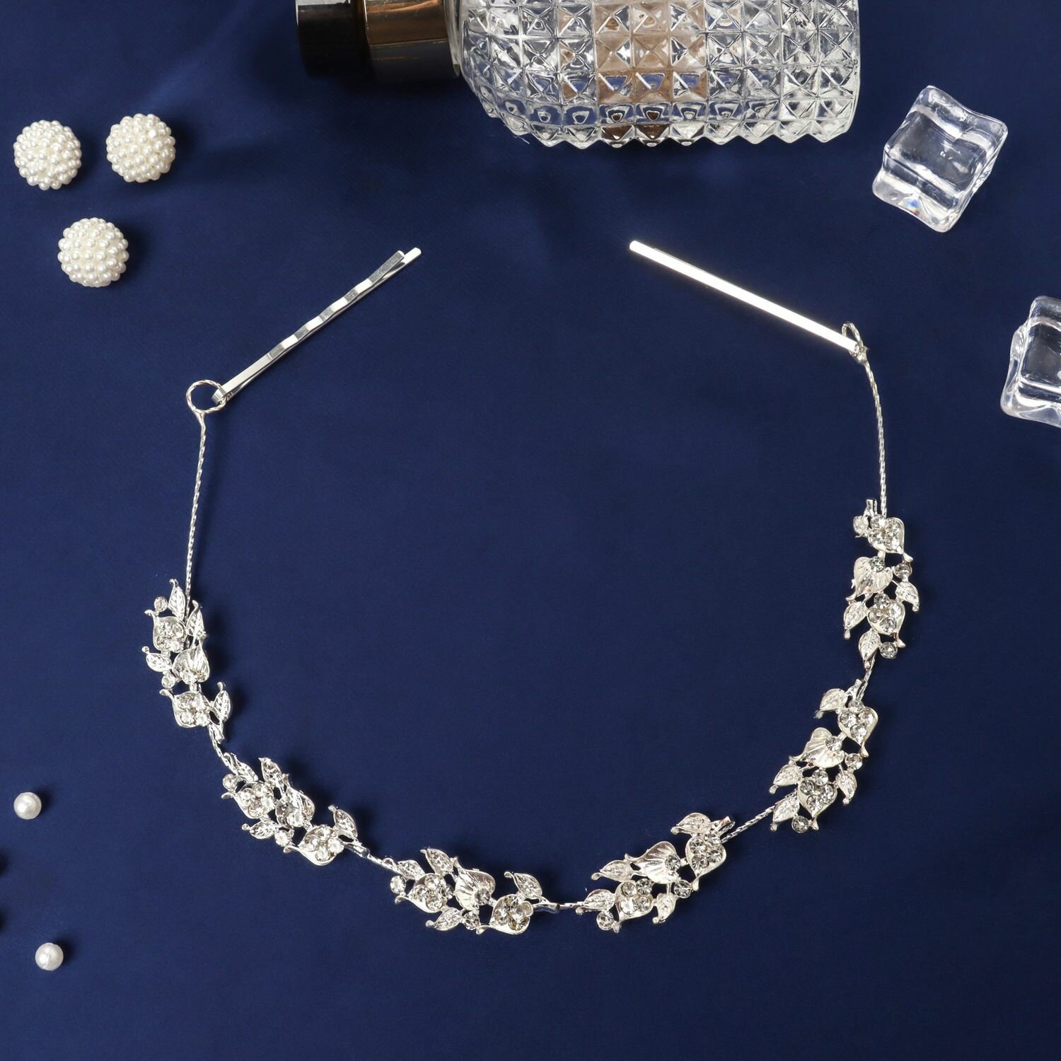 Аксессуар для волос Джуди , 1 шт. лепестки эстра, 26 см, цвет серебро