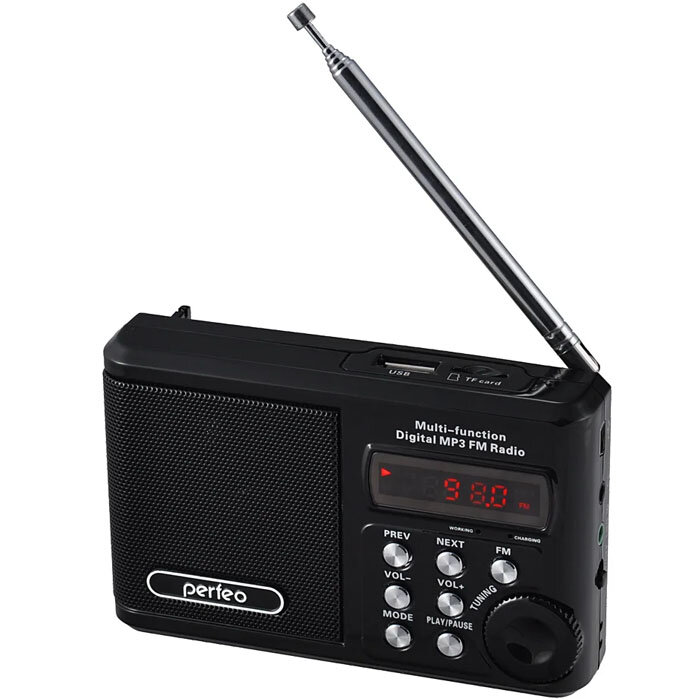 Радиоприемник Perfeo Sound Ranger Next Bluetooth 5.3, MP3, УКВ, FM, цифровой - черный