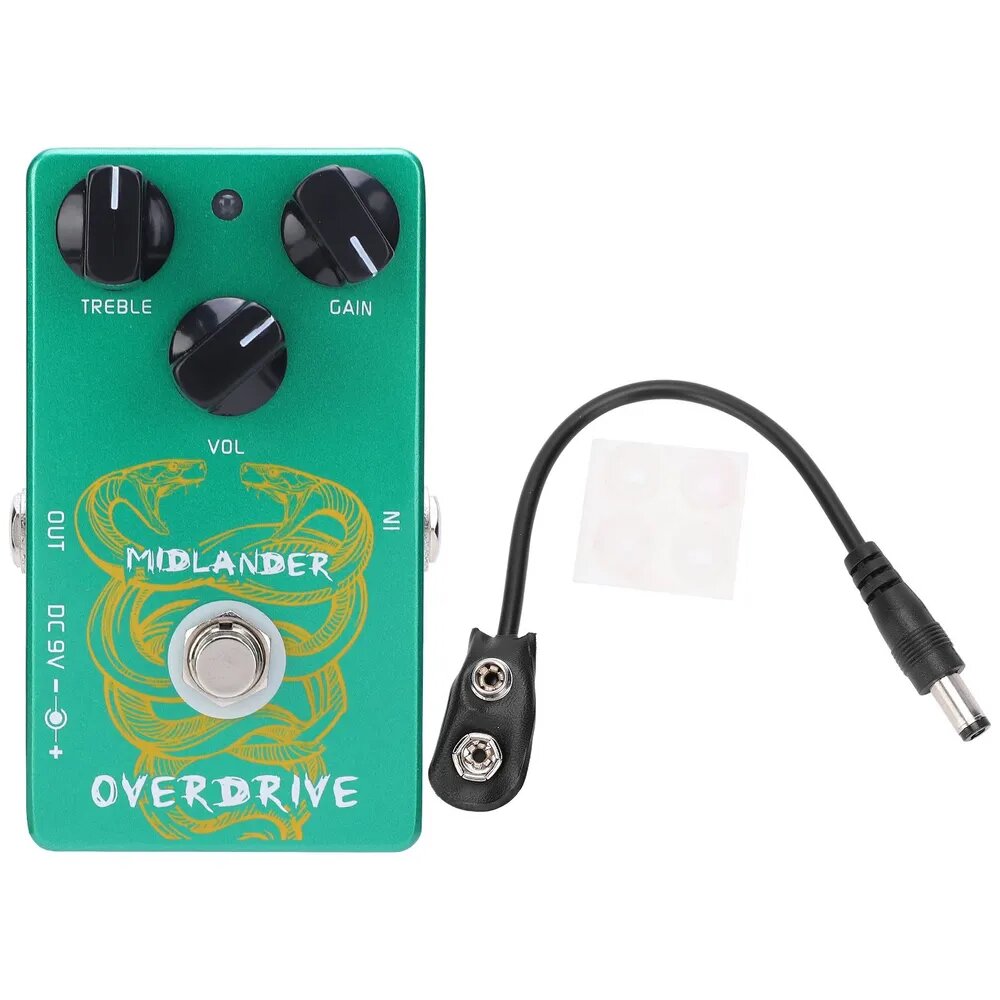 Overdrive Guitar Pedal MIDLANDER Overdrive Effect Pedal for Electric Guitar, DC 9V