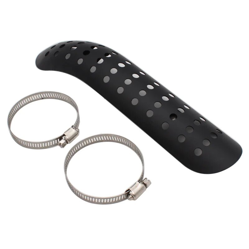 Универсальный мотоциклетный хромированный глушитель, 1 комплект, Черный, небесно-голубой