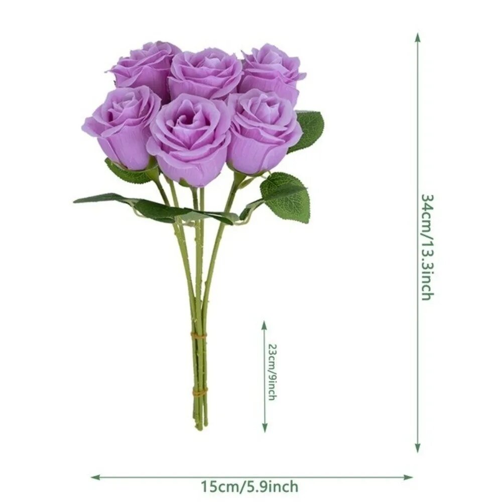 Искусственный букет из шелковых роз Сиреневый, Light Purple