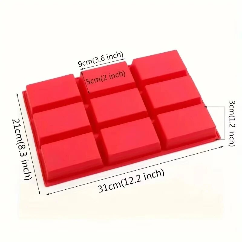 Силиконовая форма для хлеба 6-ячевая, 5PCS, красный