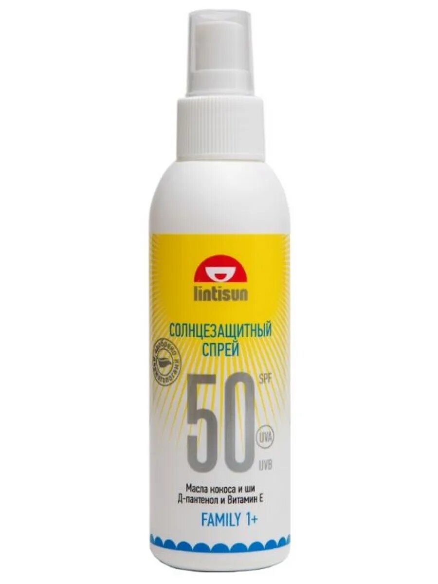 Lintisun Молочко солнцезащитное детское спрей SPF50, молочко