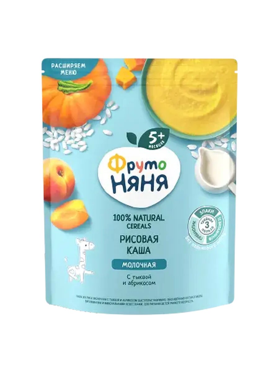 ФрутоНяня Каша молочная рис/тыква/абрикос 200г