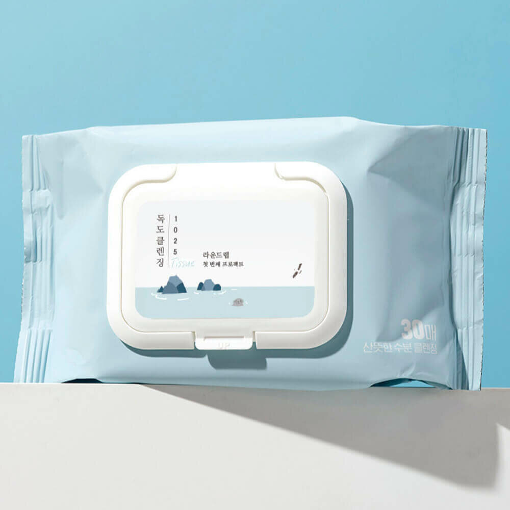 Round Lab Салфетки для снятия макияжа Round Lab 1025 Dokdo Cleansing Tissue, 30 шт.