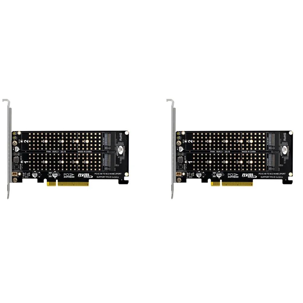 2 Двухдисковых -Карты PCI-E X8 Адаптер Расширения SSD NVME M.2 M KEY