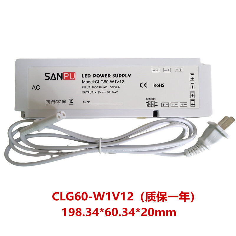 Ультратонкий линейный светодиодный блок питания 220В на 12В/24В/48В с постоянным напряжением для световых коробов и линейных светодиодных лент.