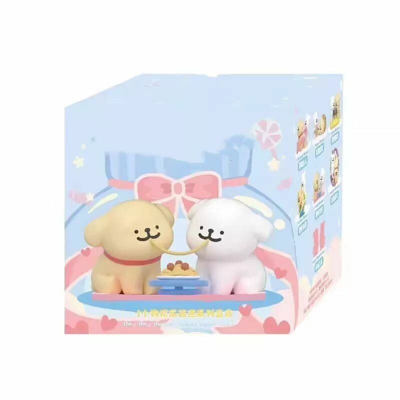 Собачка в стиле Line коллекционный сюрприз-бокс, милая фигурка, декор для торта, подарок на день рождения. В одном боксе 2 собачки. коллекционная фигурка сюрприз бокс декор для торта подарок