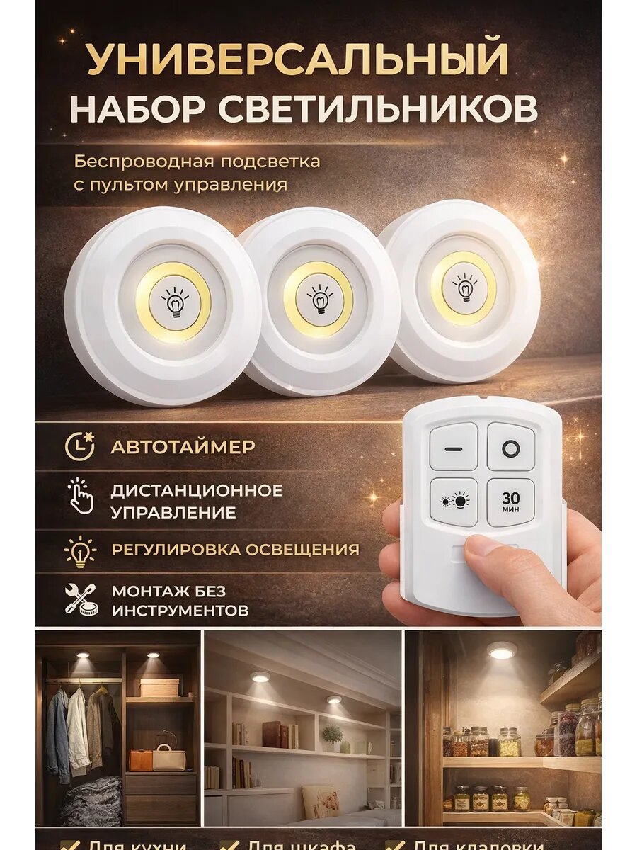 Светильник на батарейках светодиодный