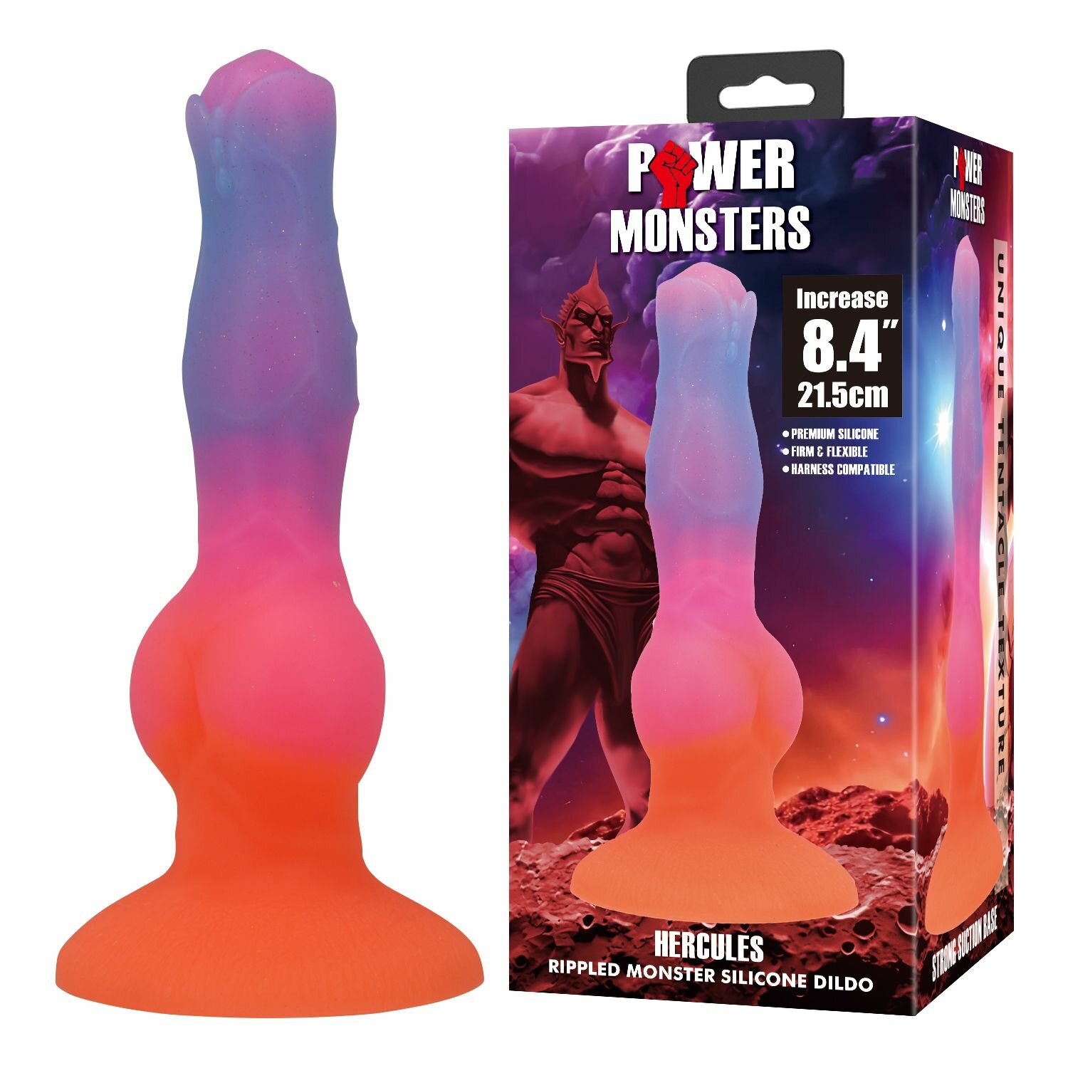 Power Monsters Hercules дилдо фэнтези на присоске, (21,5 см)
