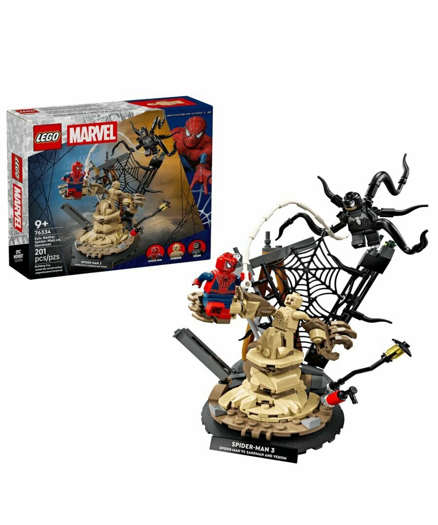 76334 Пластиковый Конструктор Lego Marvel 76334 Battle Spider-Man vs. Sandman Человек-паук против Песочного человека
