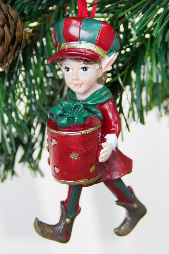 Ёлочное украшение помощники санты: эльф ауликки, полистоун, 12 см, Goodwill D44000-2