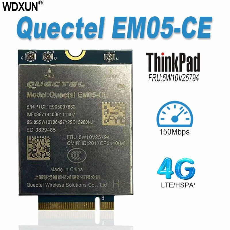 WDXUN LTE Cat 4 4G модуль EM05-CE для Lenovo ThinkPad