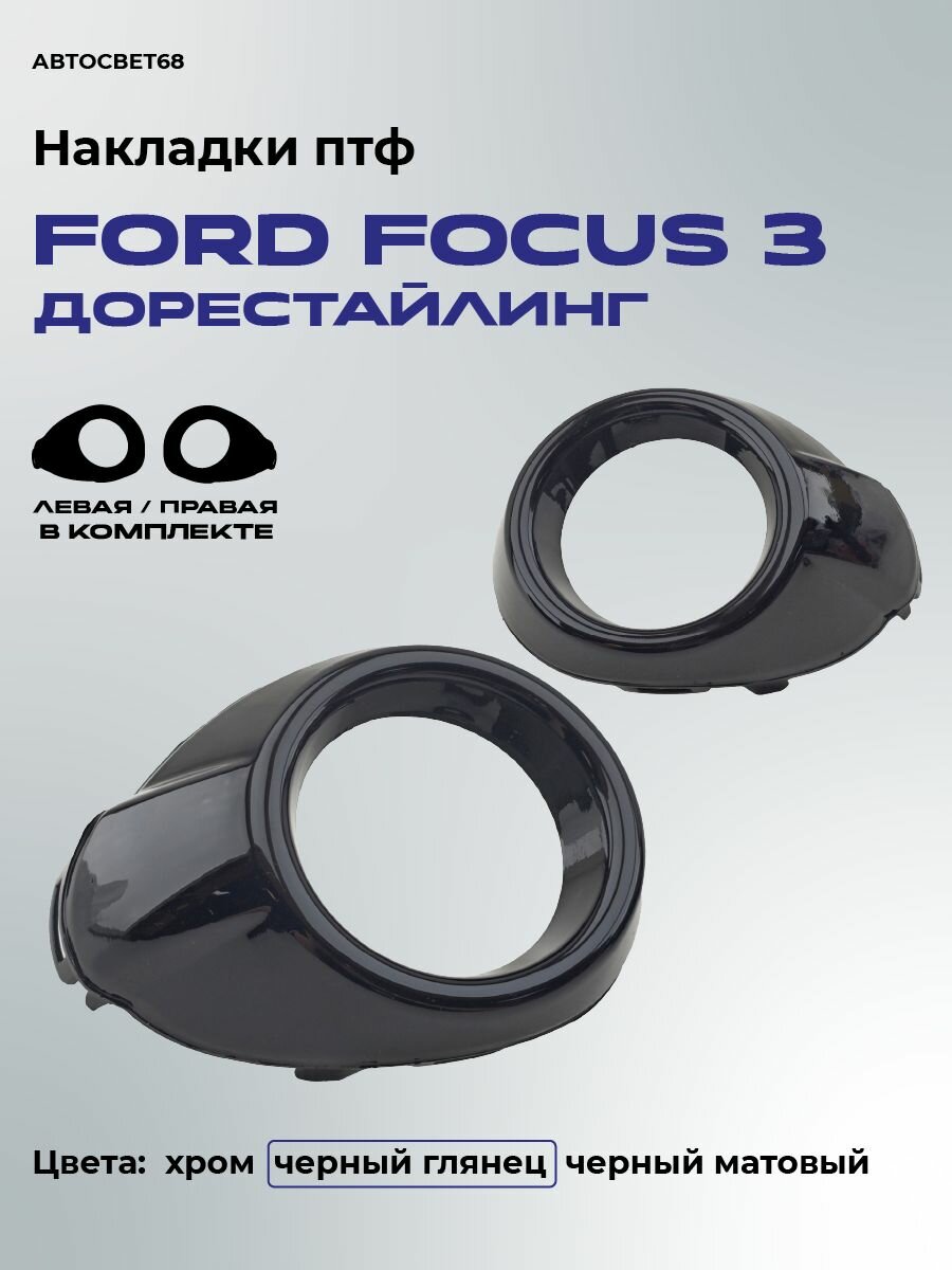 Комплект накладки (очки) ПТФ Focus 3 дорест глянец