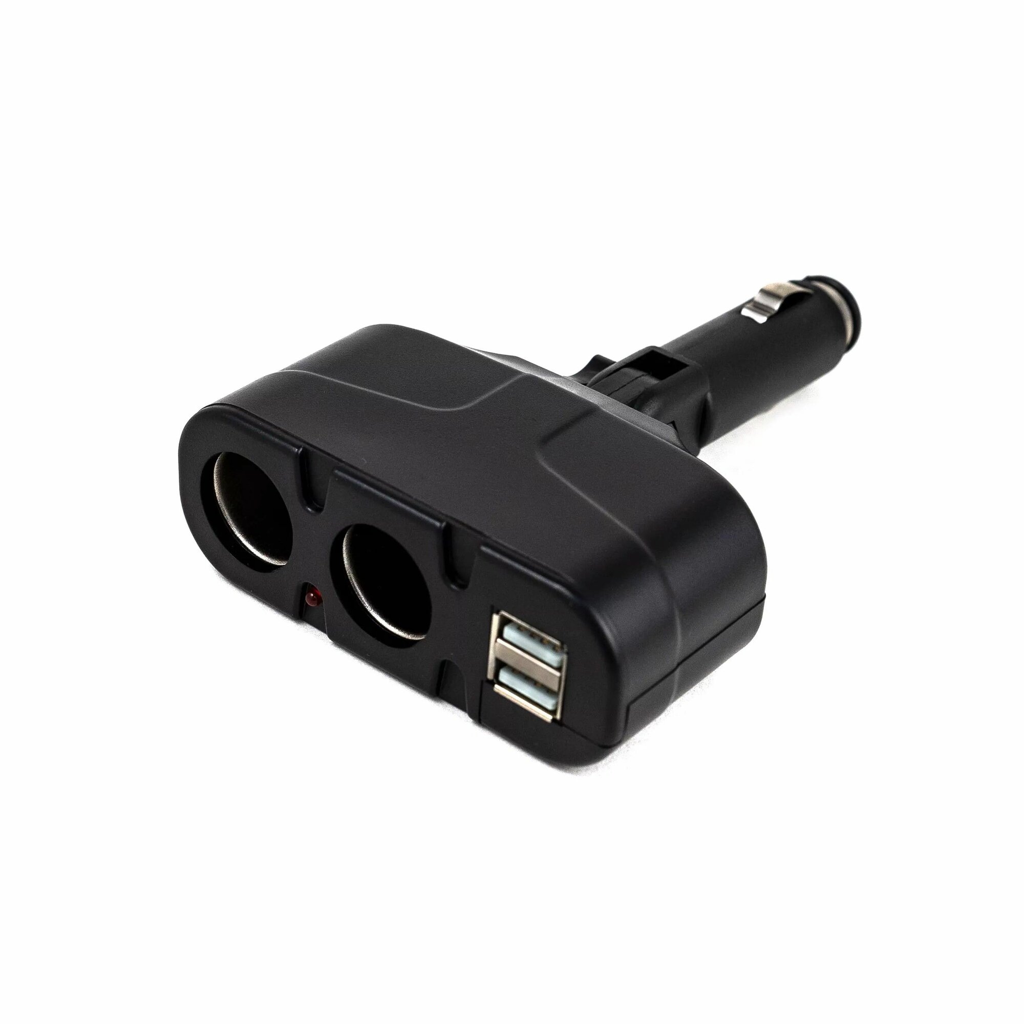 Разветвитель прикуривателя 2 гнезда и 2USB с индик. фикс. угла наклона (Yada)