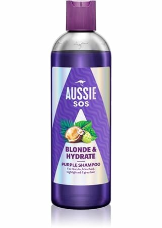 Шампунь Aussie SOS Blonde & Hydrate, фиолетовыи, 300 мл