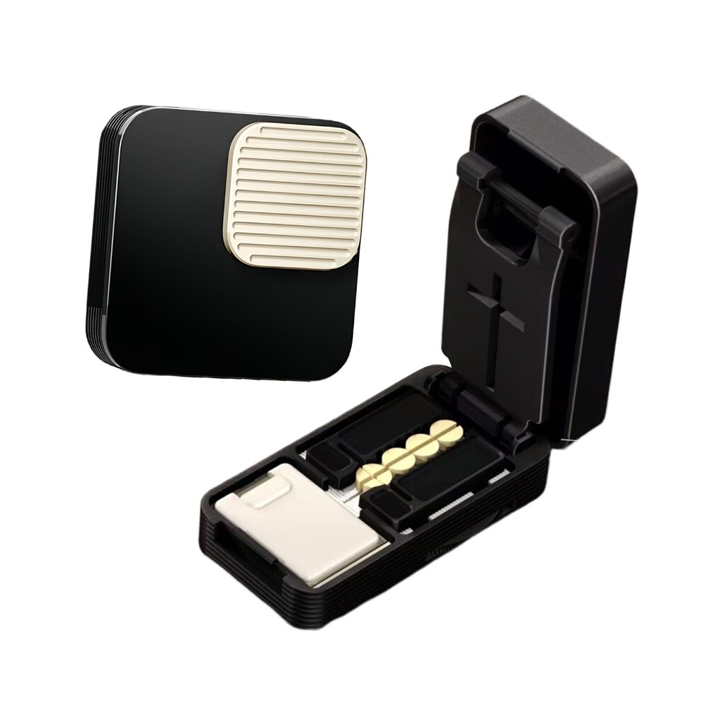 Medicine cutter plus 4-сетчатая коробка для лекарств мини-коробка для лекарств с влагостойкими таблетками портативная упаковочная коробка-Moyubai