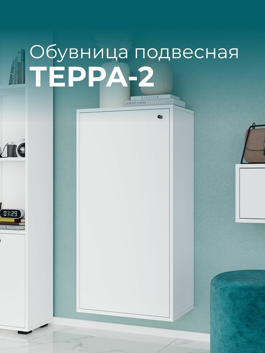 Обувница навесная подвесная Терра-2 ЛДСП 50 х 31 х 99 см белый