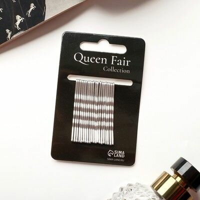 Невидимки для волос QF Классика перламутр , набор 20 шт, 5 см, серебро