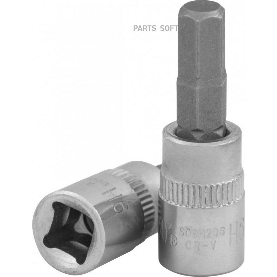 Насадка торцевая 1/4"DR с вставкой-битой шестигранной H6 37 мм JONNESWAY S09H206