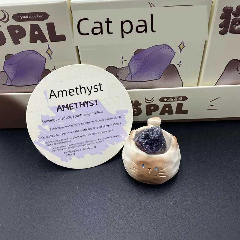 Коллекционная фигурка Cat PAL Crystal Blind Box 2025: Новинка, милый зверёк Little Bean Ding, популярный подарок и