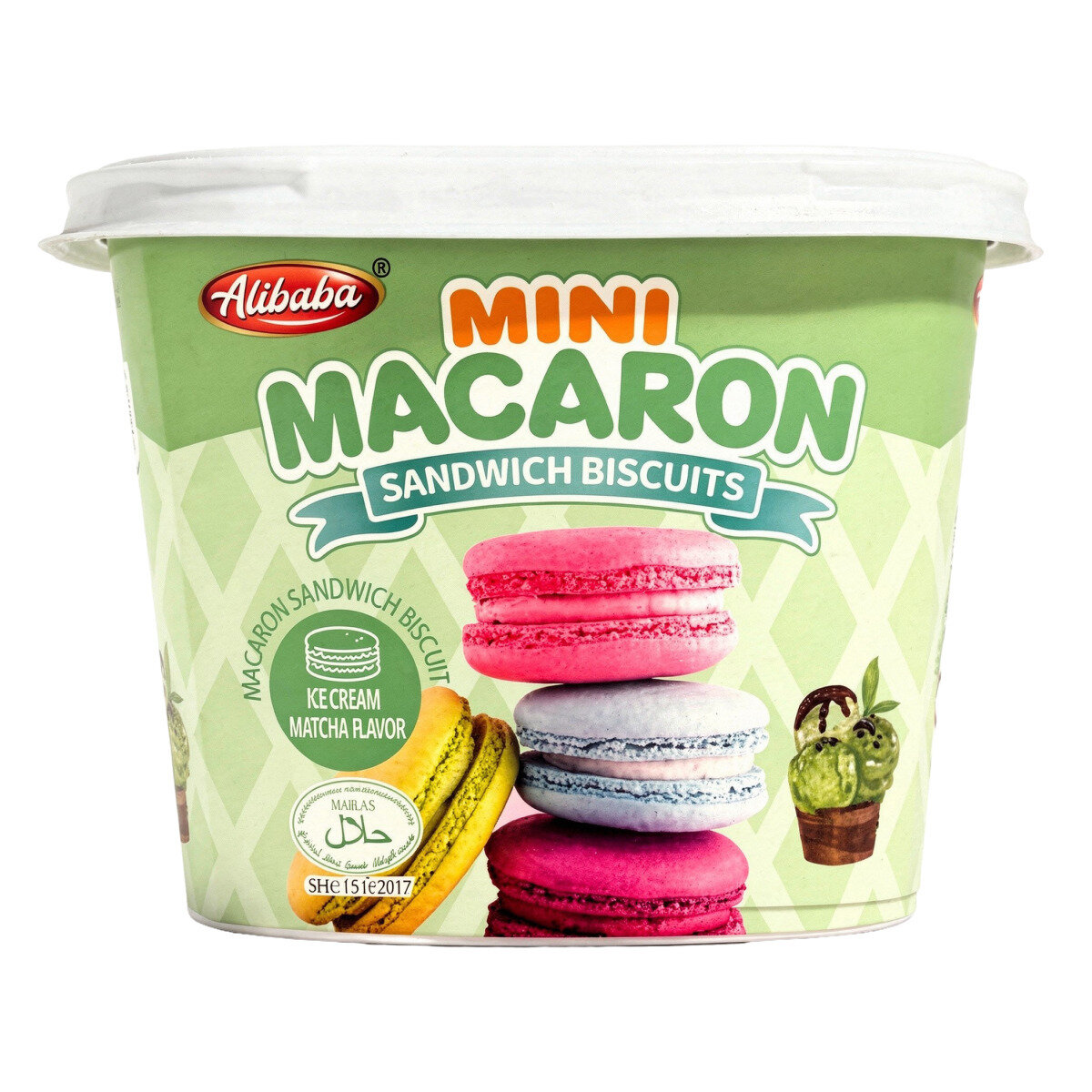 Печенье Mico Mini Macaron Ice Cream Matcha / Мисо Мини Макарун Матча (Китай), 1 шт. 44 грамма