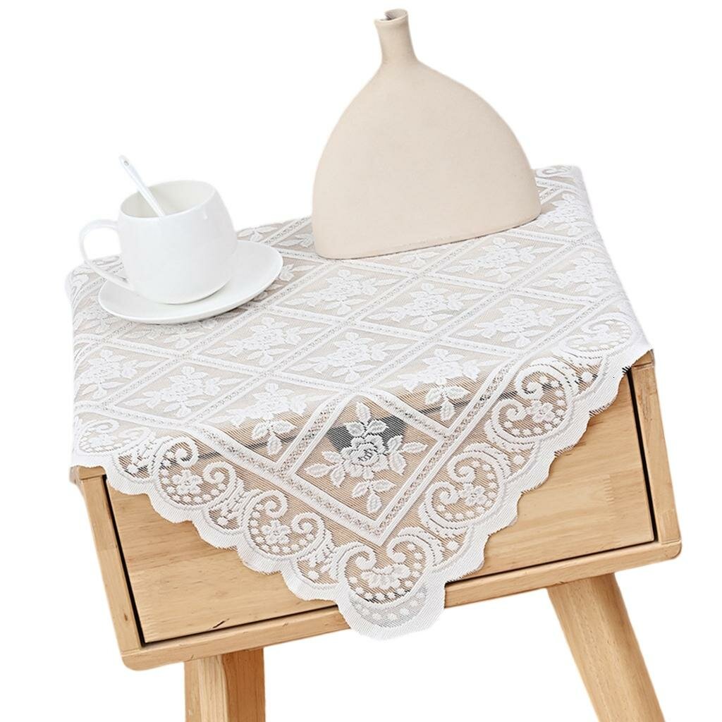 Белый кружевной скатерть для защиты мебели, 60*60cm