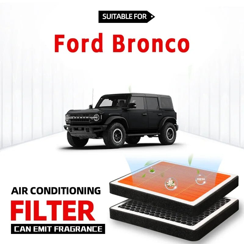 Фильтр салона для Ford Bronco, воздушный фильтр с активированным углем, фильтр кондиционера с ароматизатором для очистки воздуха в салоне автомобиля.