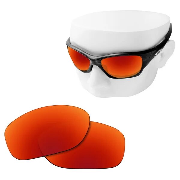 Линзы OOWLIT Fire Red Mirror для Oakley Pit Bull OO9127