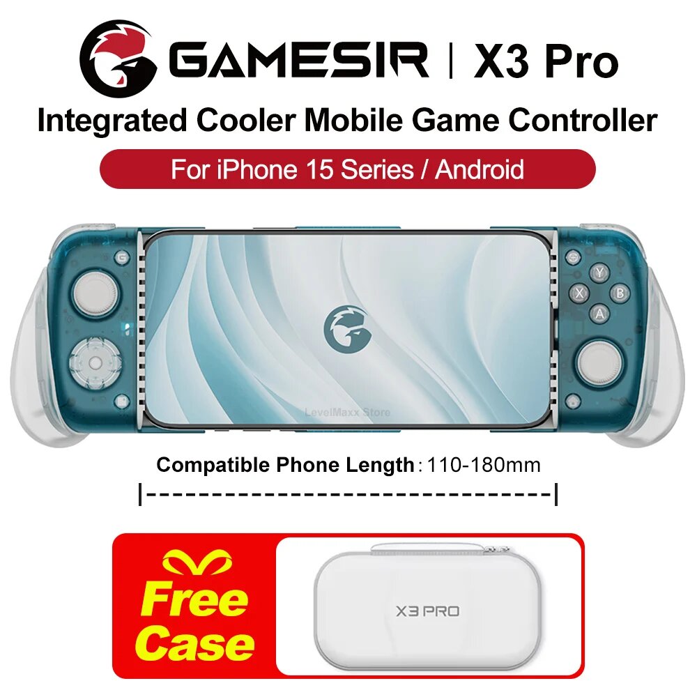 Геймпад Gamesir X3 Pro для мобильных телефонов с вентилятором охлаждения, джойстиком с эффектом Холла для игр на iPhone и Android