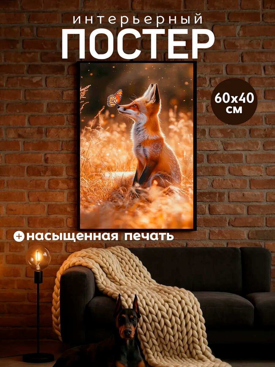 Постер для интерьера 40х60 Лиса