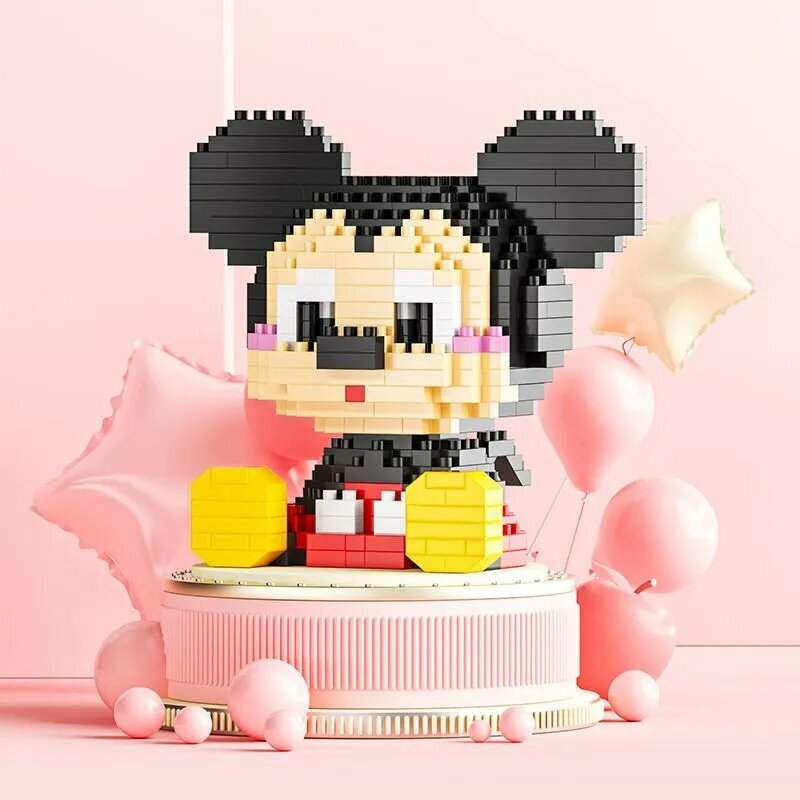 Конструктор мишка и зайка мультяшный, подарок девушке, настольный декор